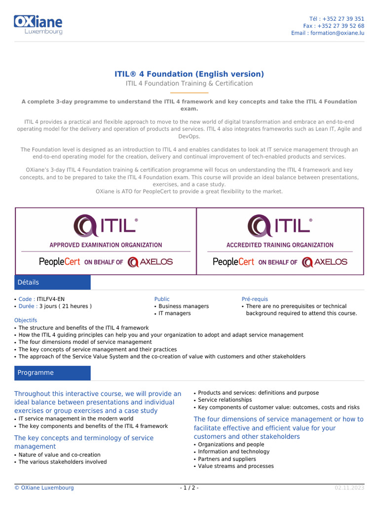 Itil v4 Foundation | PDF