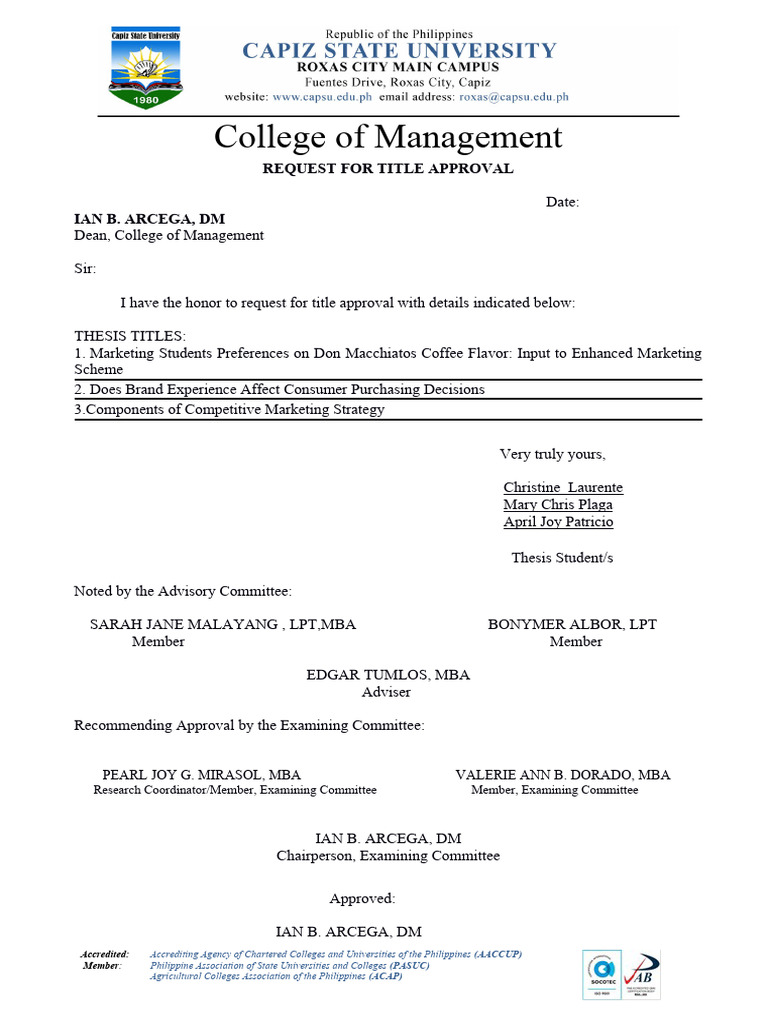 BSBA 2023 2024 Theses Forms | PDF