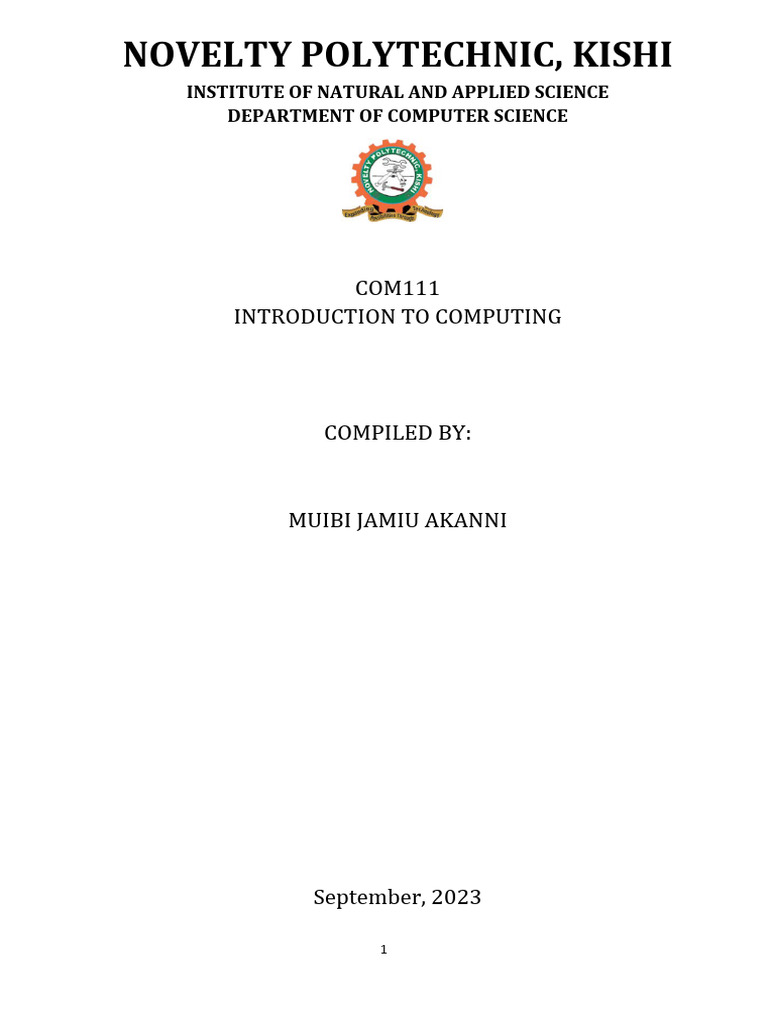 Com111 1 | PDF | Operating System | Dos