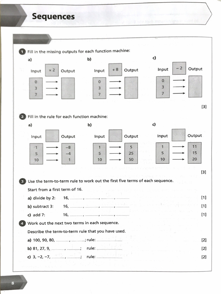 Y7 Revision 2 Sequences | PDF