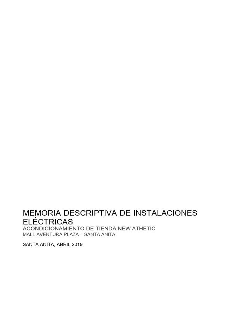 1-MEMORIA-DESCRIPTIVA-DE-INSTALACIONES-ELÉCTRICAS-SANTA-ANITA | PDF
