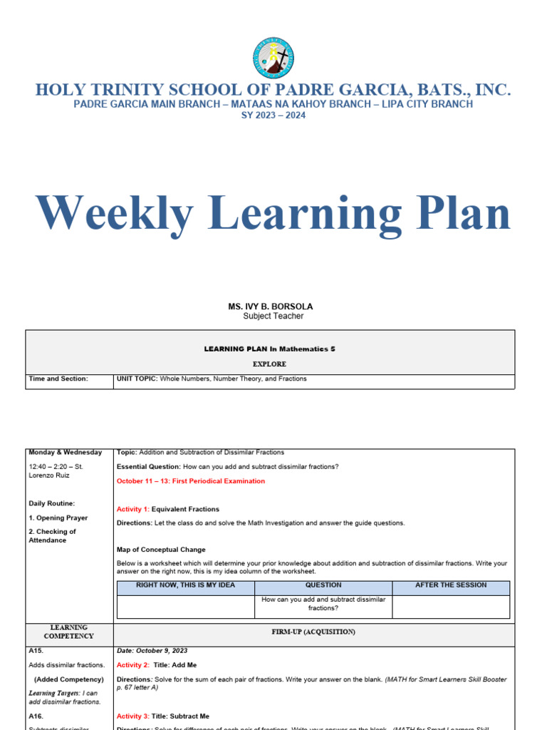 Week 9 LP Math 5 | PDF