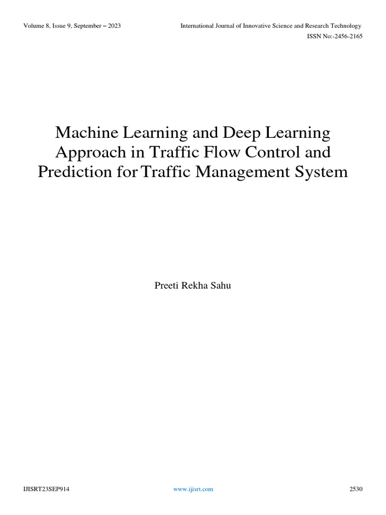 Machine Learning And Deep Learning Approach In Traffic Flow Control And Prediction Fortraffic