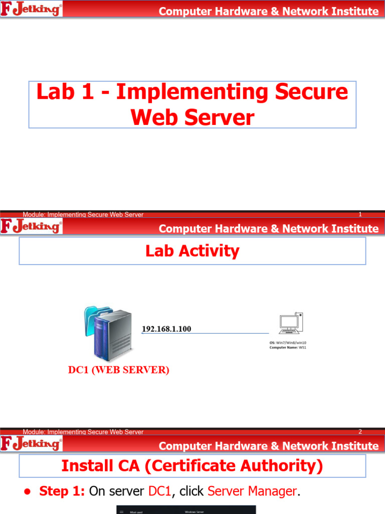 Module: Implementing Secure Web Server 1 | PDF