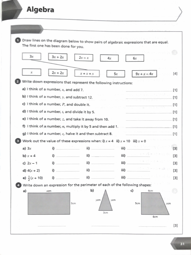 Y7 Revision 7 Algebra | PDF