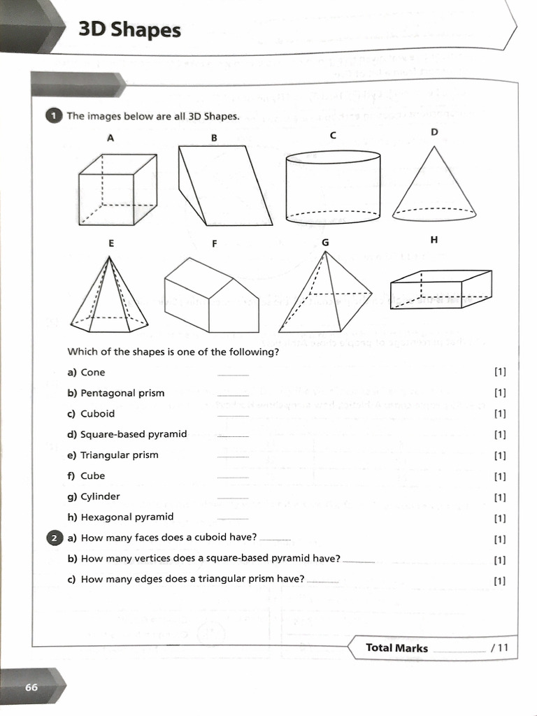 Y7 Revision 16 3D Shapes | PDF