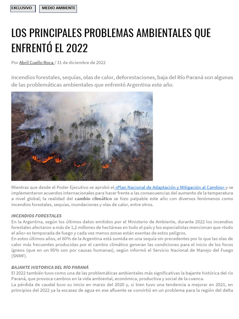 Noticia 1 Problemas Ambientales | PDF