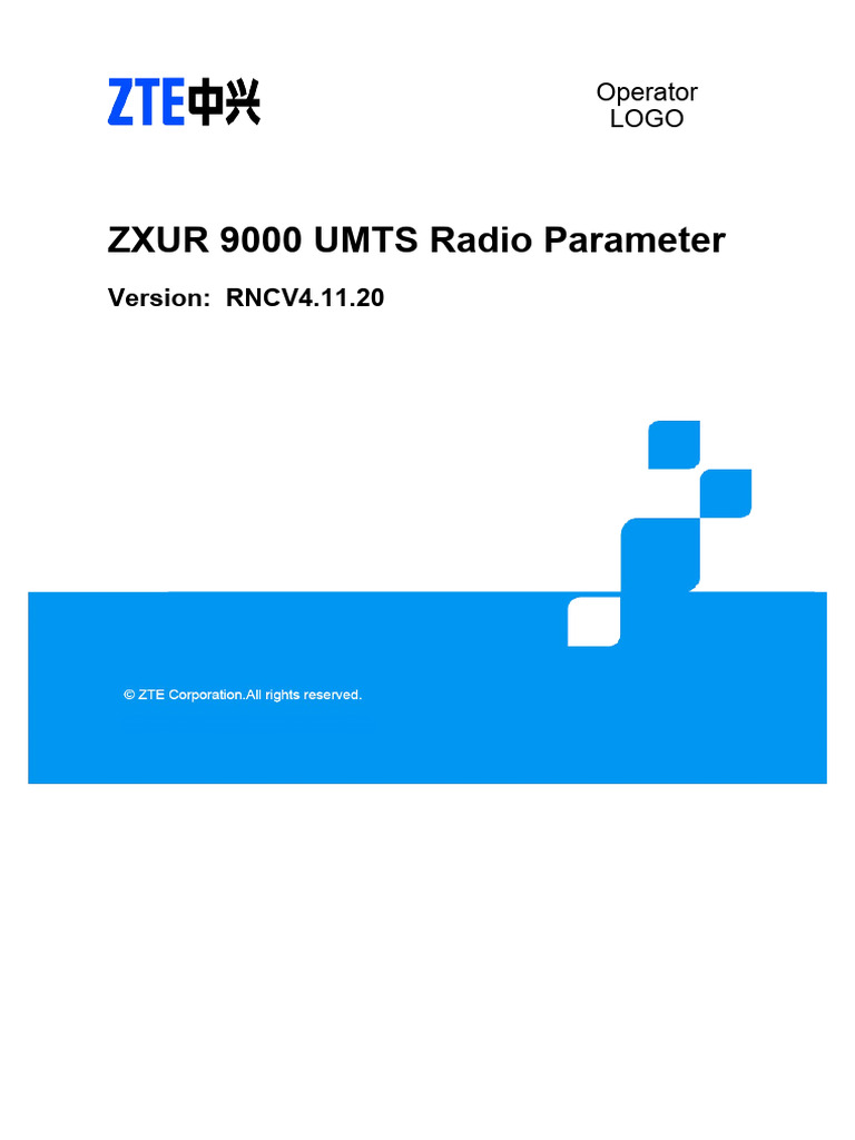 ZXUR 9000 UMTS (V4.11.20) Radio Parameter Reference | PDF