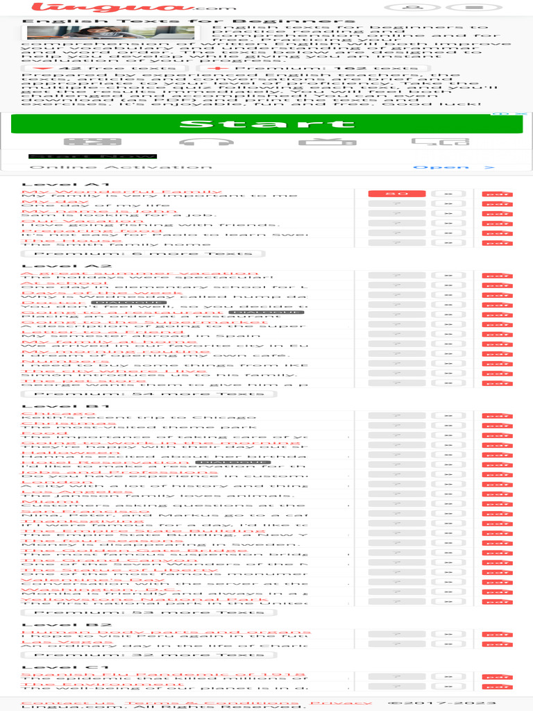 English Reading for Beginners | PDF