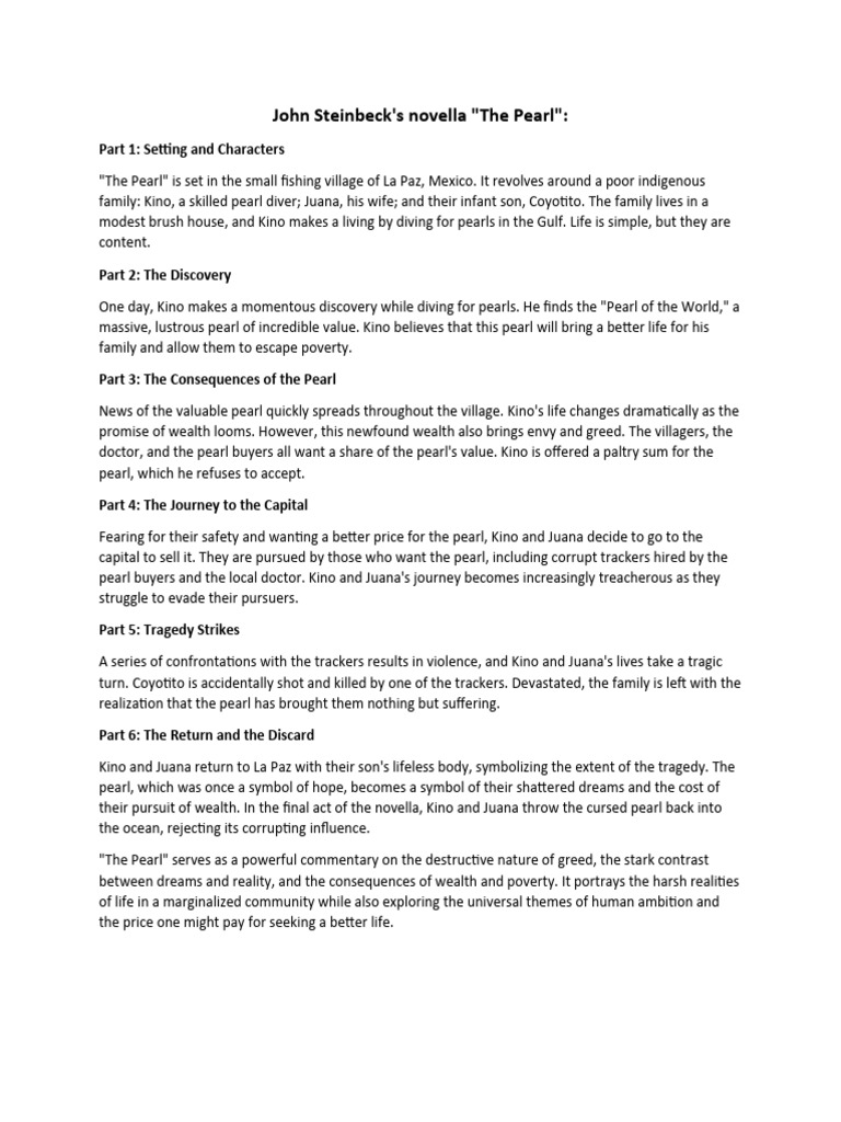 The Pearl - John Steinbeck | PDF
