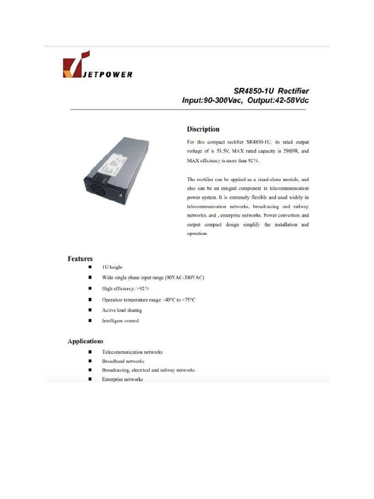 Rectifier Jet Power | PDF