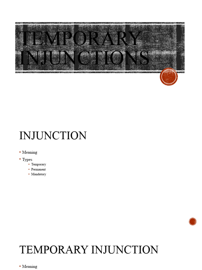 Lecture 19, Temporary Injunctions - Part I | PDF