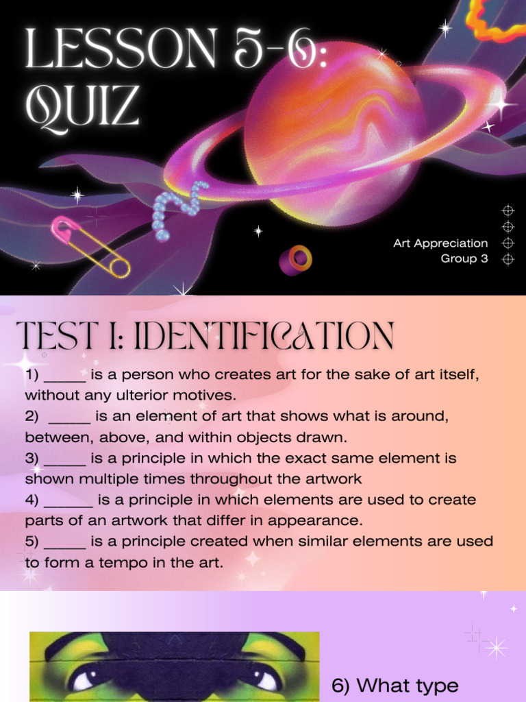 Lesson 5-6 Quiz Artist Artisan | PDF | Art