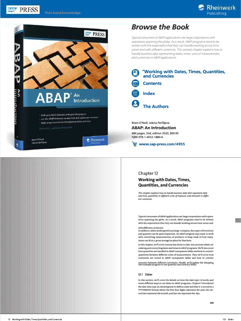 Sappress Abap An Introduction | PDF | Data Type | Computing Sappress Abap An Introduction | PDF | Data Type | Computing