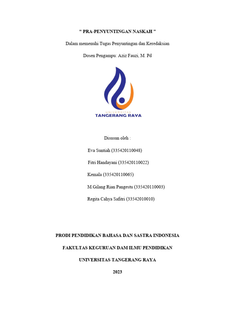 Kel 6 - Pra-Penyuntingan Naskah | PDF