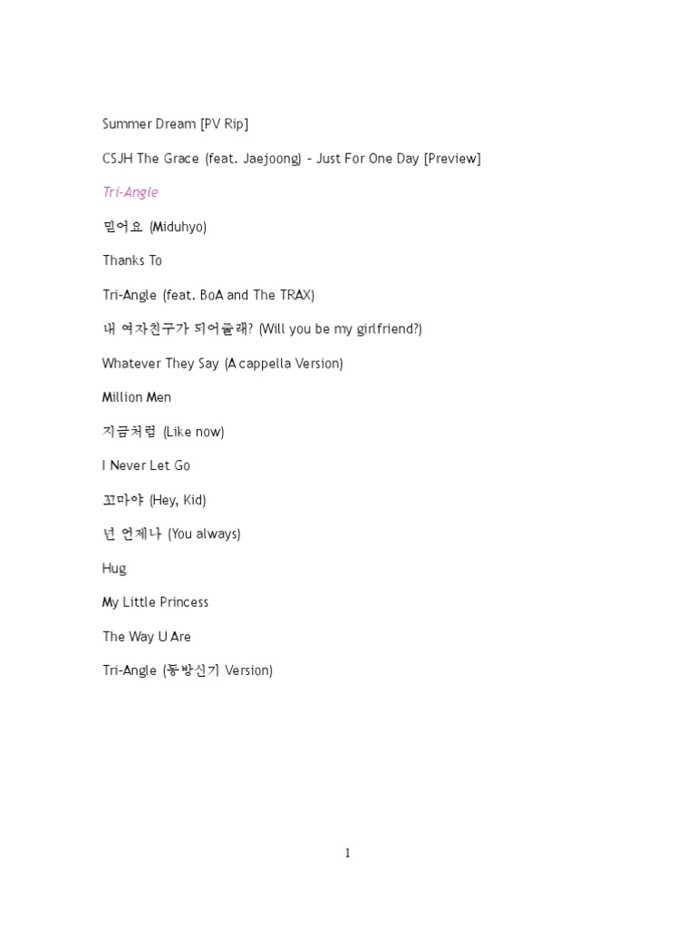 DBSK - Full List | PDF