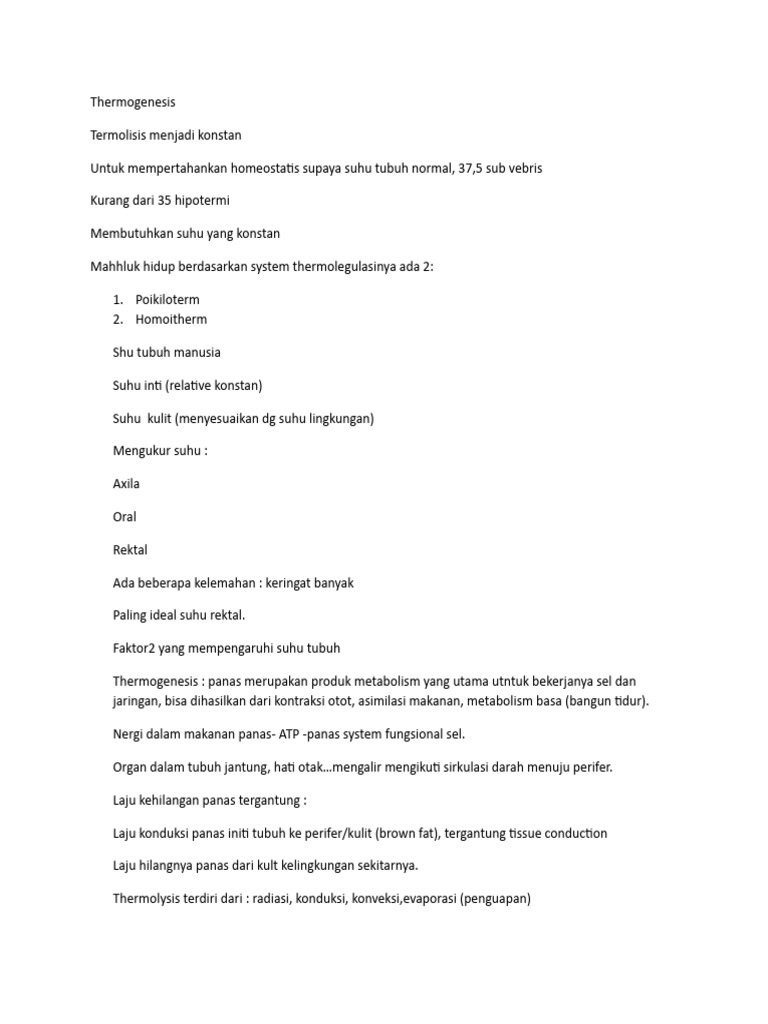 Thermogenesis | PDF