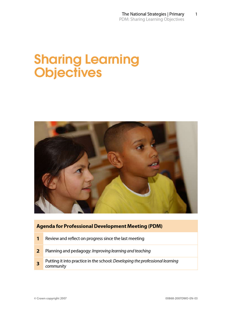 PDM Sharing Objectives | Download Free PDF | Curriculum | Learning