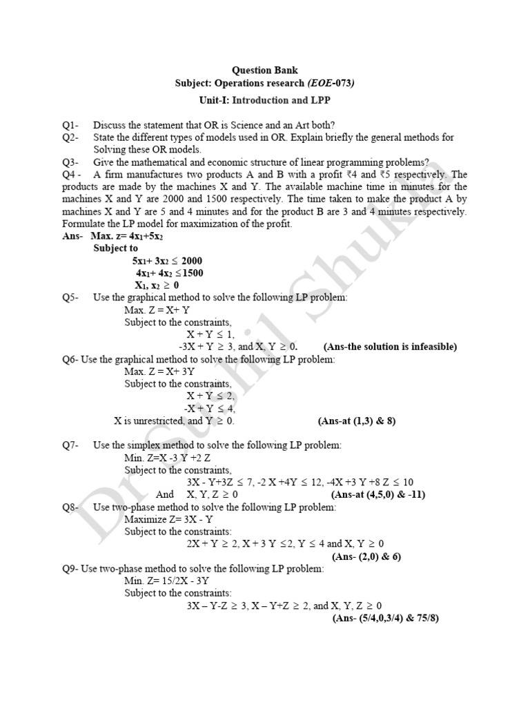 Operation Research | PDF | Systems Analysis | Applied Mathematics