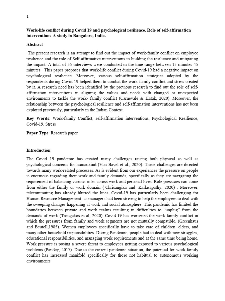 Psychological Resilience - Research Paper | PDF | Psychological Resilience | Mental Health