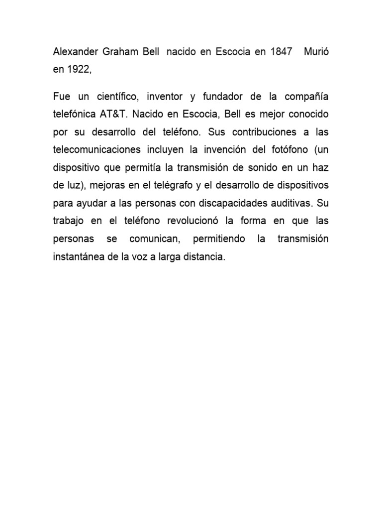 Alexander Graham Bell | PDF