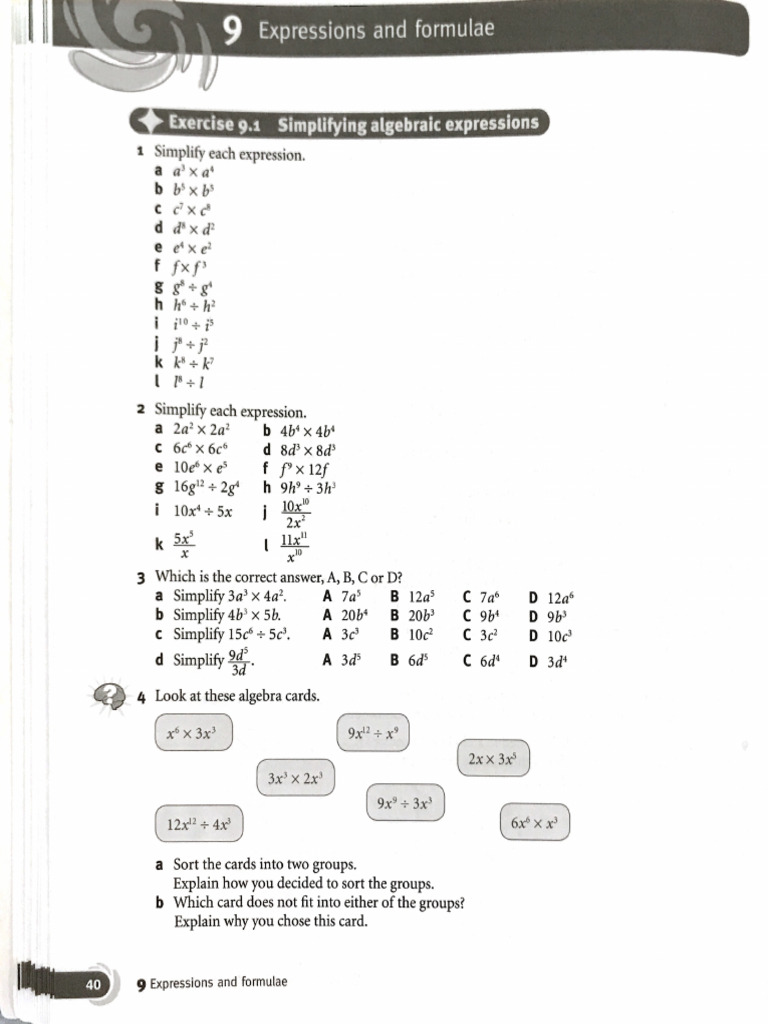 Y9 Practise book U9-11 | PDF