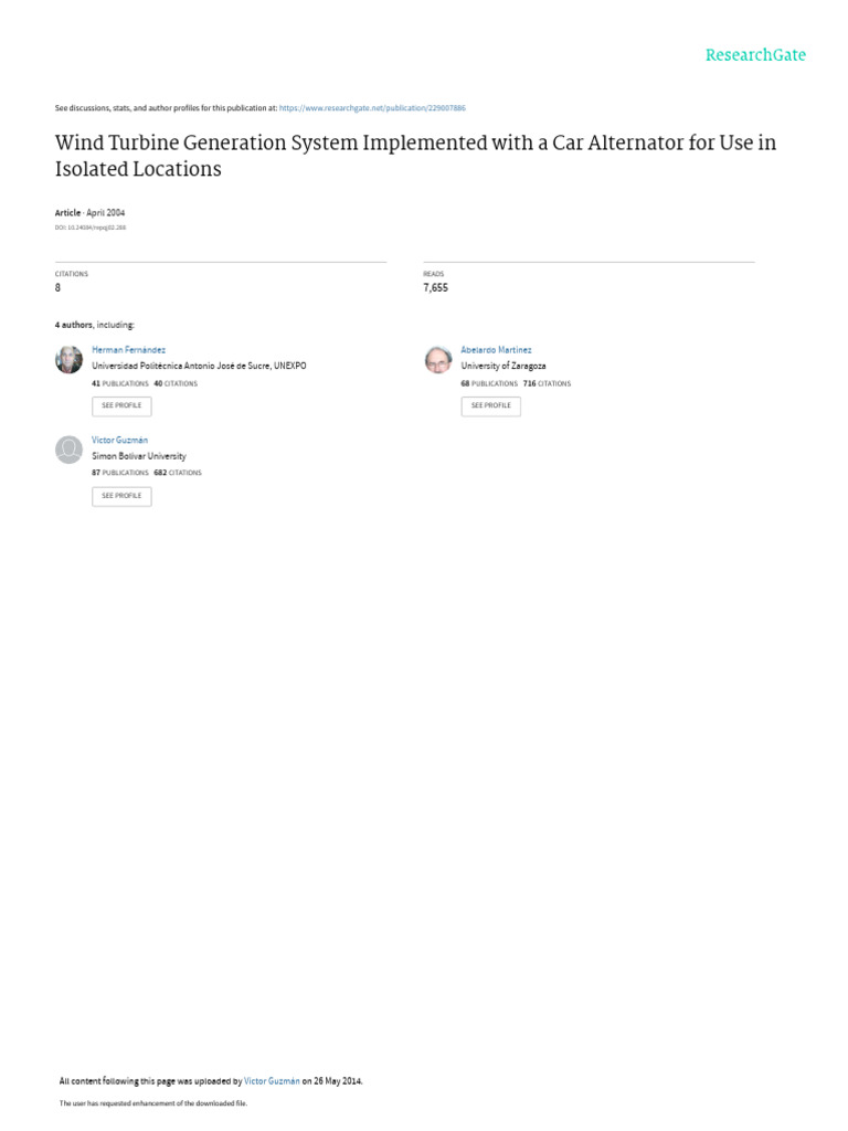 Wind Turbine Generation System Implemented With A | PDF | Power ...