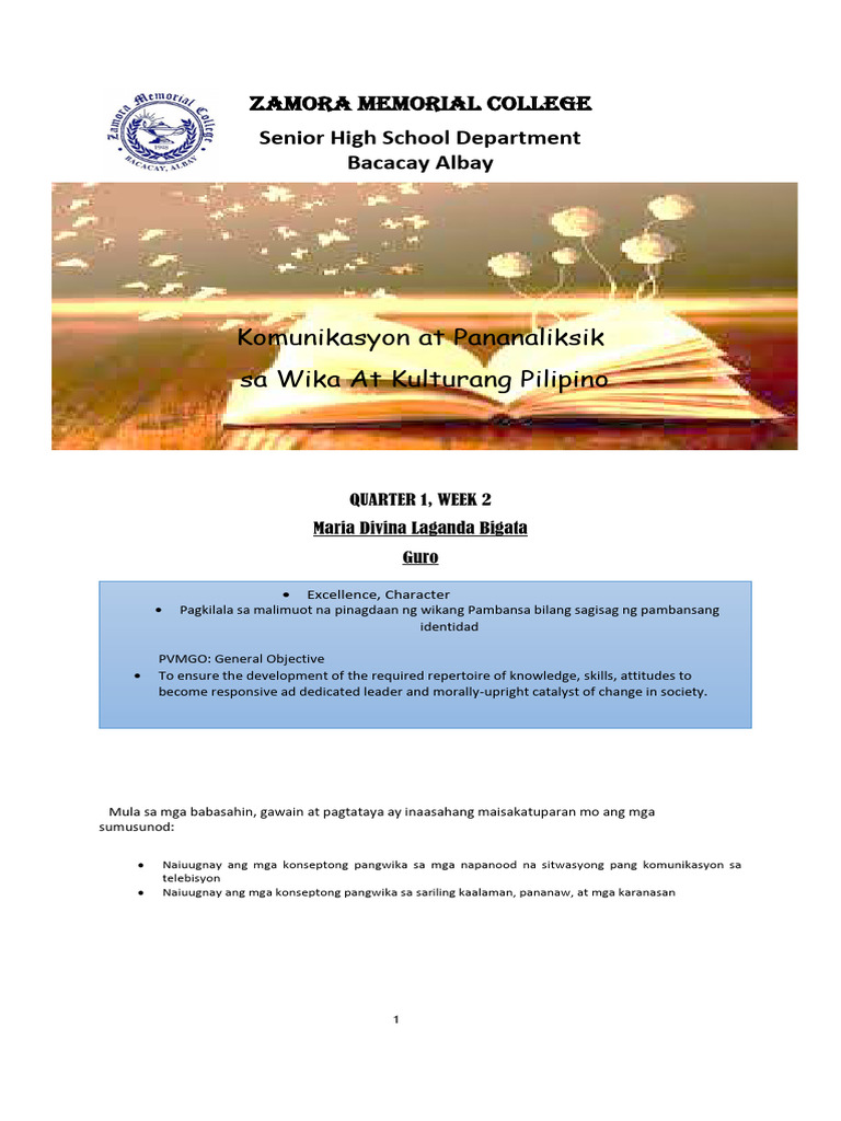 Quaerter 1, WEEK 2 KOMPAN | PDF