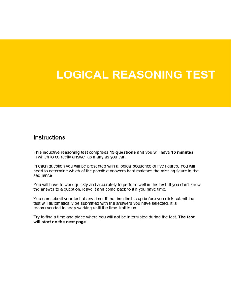 1A. Logical Reasoning Test | PDF