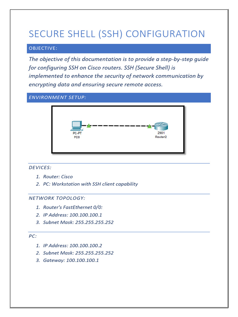 Cisco SSH Configuration Guide | PDF | Computers
