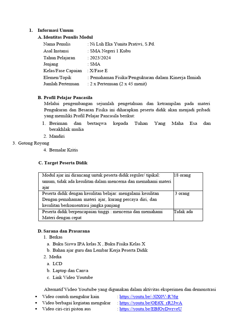 Modul Ajar PBL Bener | PDF
