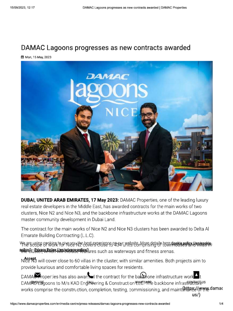 May 2023 - Delta Al Emarate Building Contracting LLC Awarded Lagoons | PDF