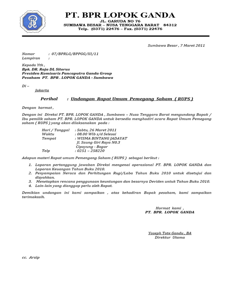 Undangan Rups THN Buku 2010 | PDF