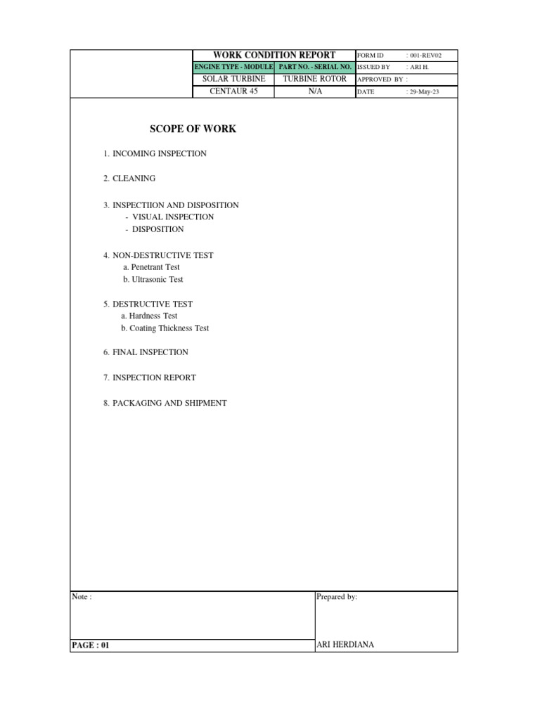 Report NDT Centaur 45 May 2023 | PDF | Nondestructive Testing | Turbine