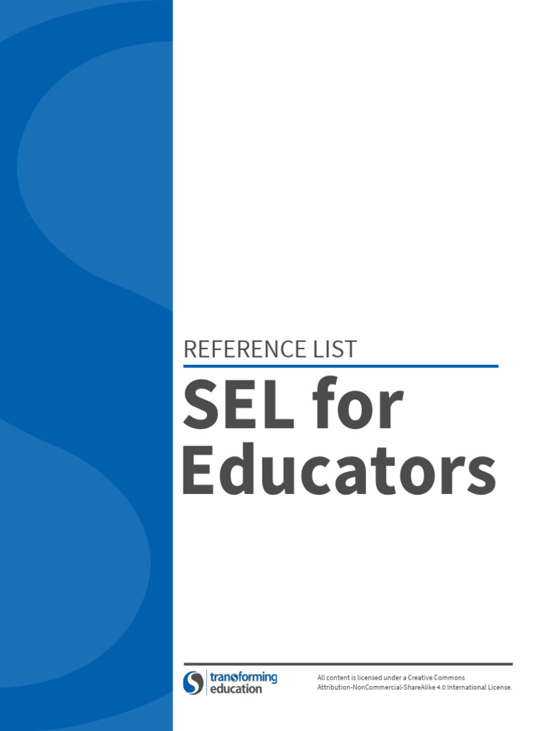 SEL For Educators - Reference List - VF | PDF | Positive Psychology ...