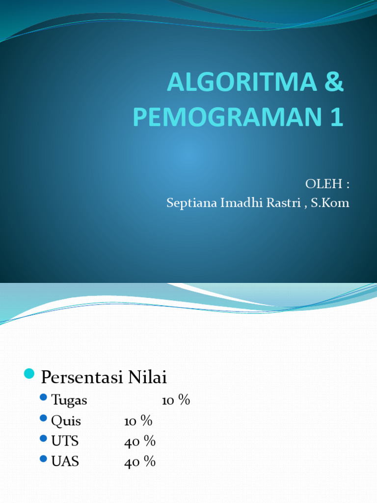 Algoritma & Pemograman 1 | PDF | Komputer
