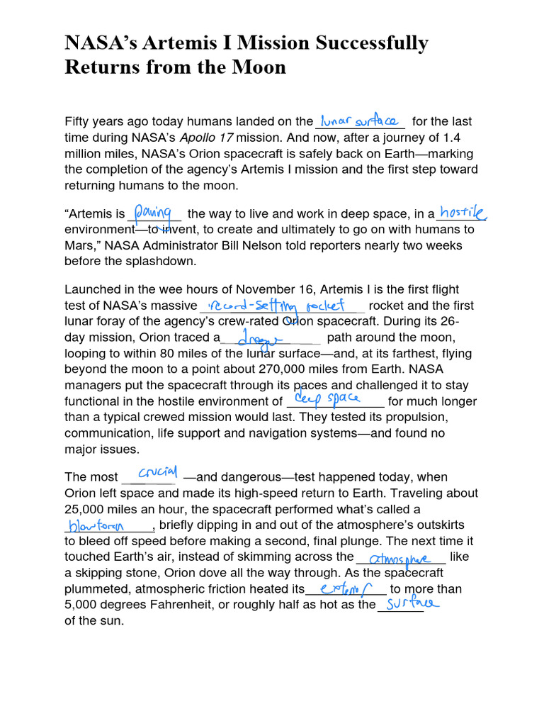 NASA Artemis 1 Article | PDF | Nasa | Orion (Spacecraft)