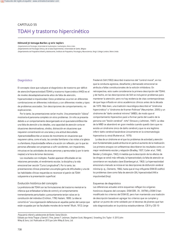 Sonuga-Barke, E. & Taylor E. (2015) - Cap. 55.en - Es | PDF | Desorden ...