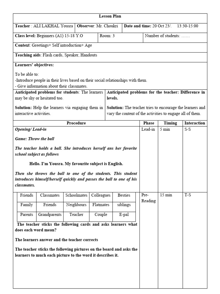 Lesson Plan 2 | PDF | Learning | Human Communication
