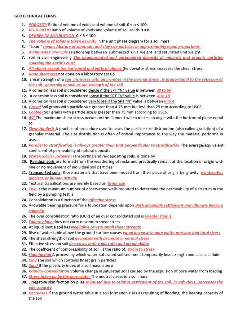 Hydraulics and Geotechnical Terms | PDF | Porosity | Applied And ...