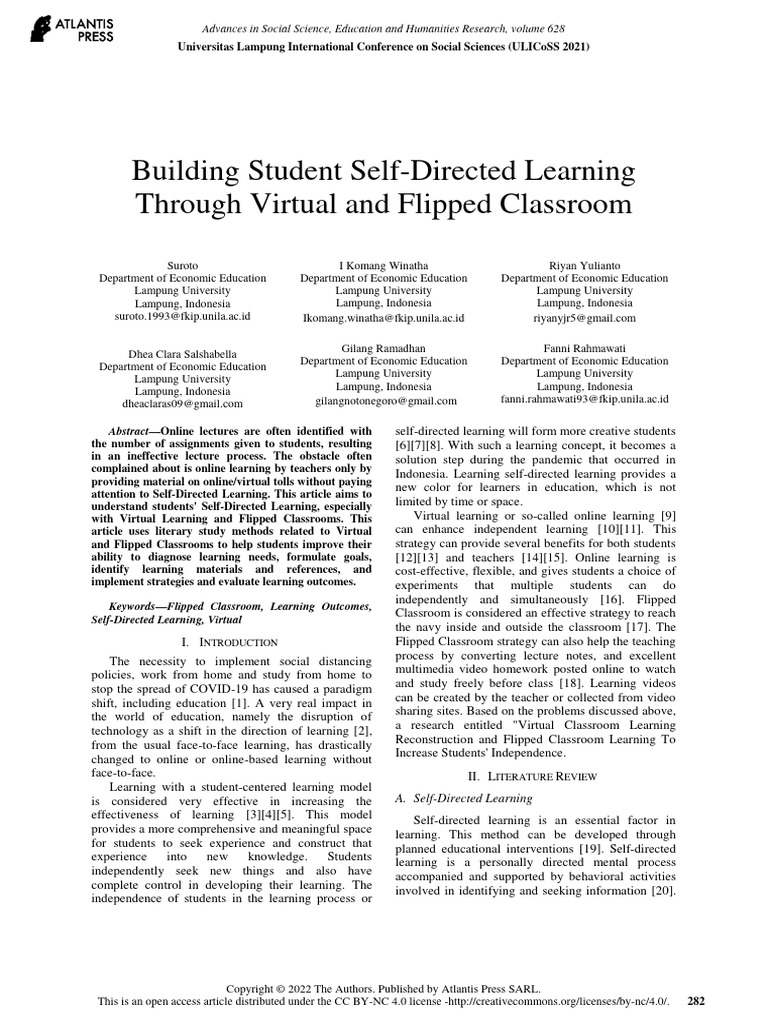 Building Student Self-Directed Learning Through Virtual and Flipped Classroom | PDF | Learning ...