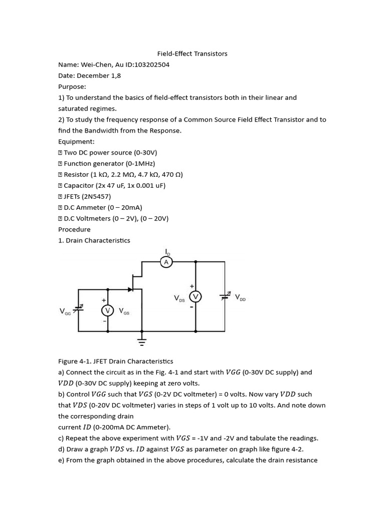 FET | PDF | Field Effect Transistor | Amplifier