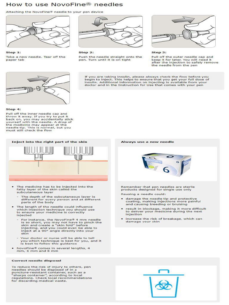 Novo Nordisk NovoFine Pen Needle Guide | PDF