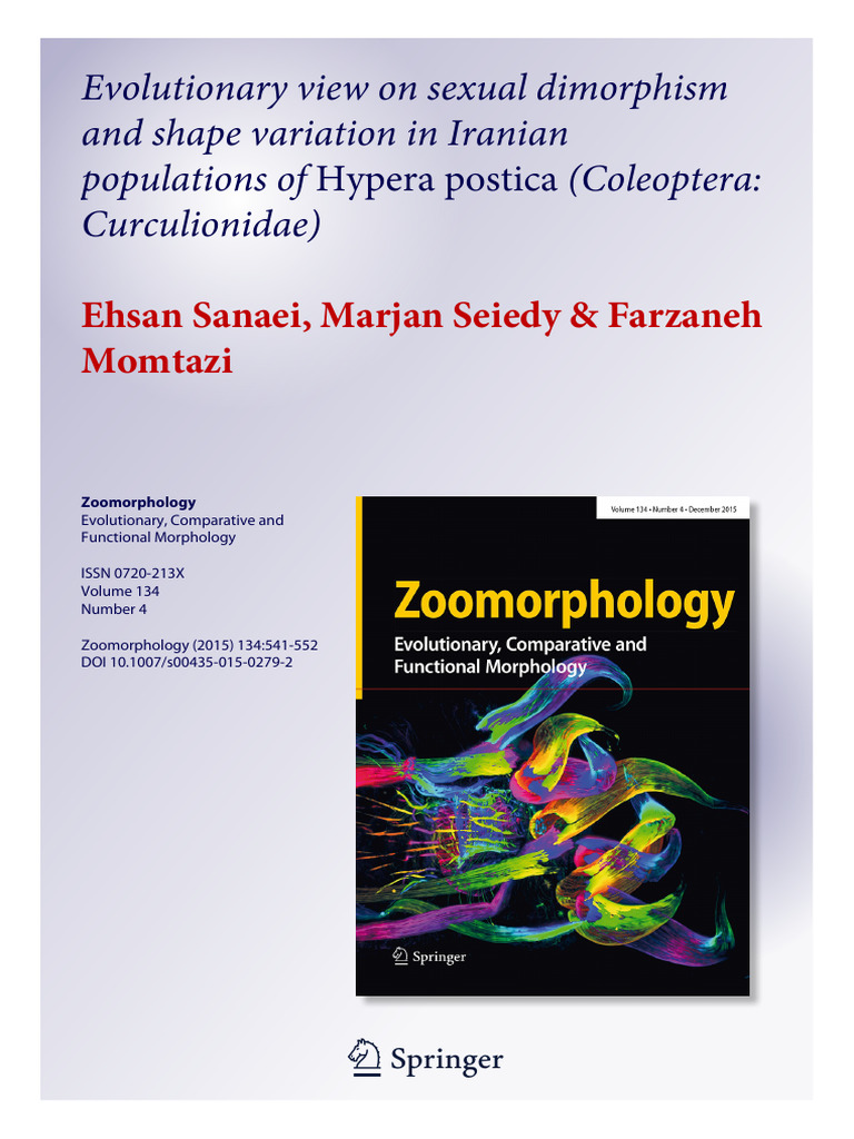 Sanaei Et Al., 2015 Zoomorphology Main | PDF | Principal Component ... Sanaei Et Al., 2015 Zoomorphology Main | PDF | Principal Component ...