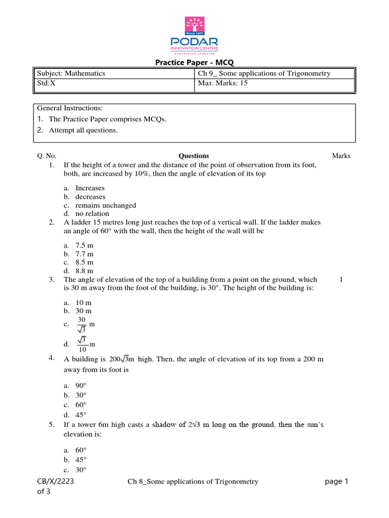 1692343286521 Qp Cb X Math Ch 9 Some Applications Of