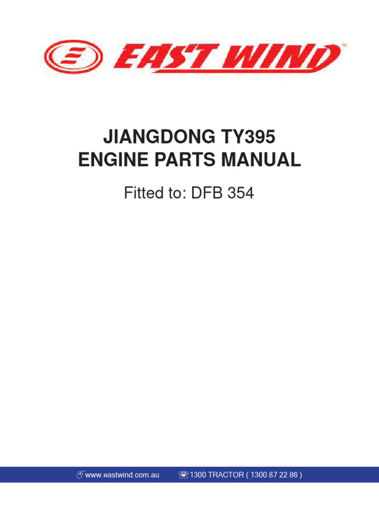 Jiangdong TY395 Engine Parts Manual | PDF | Mechanical Engineering ...