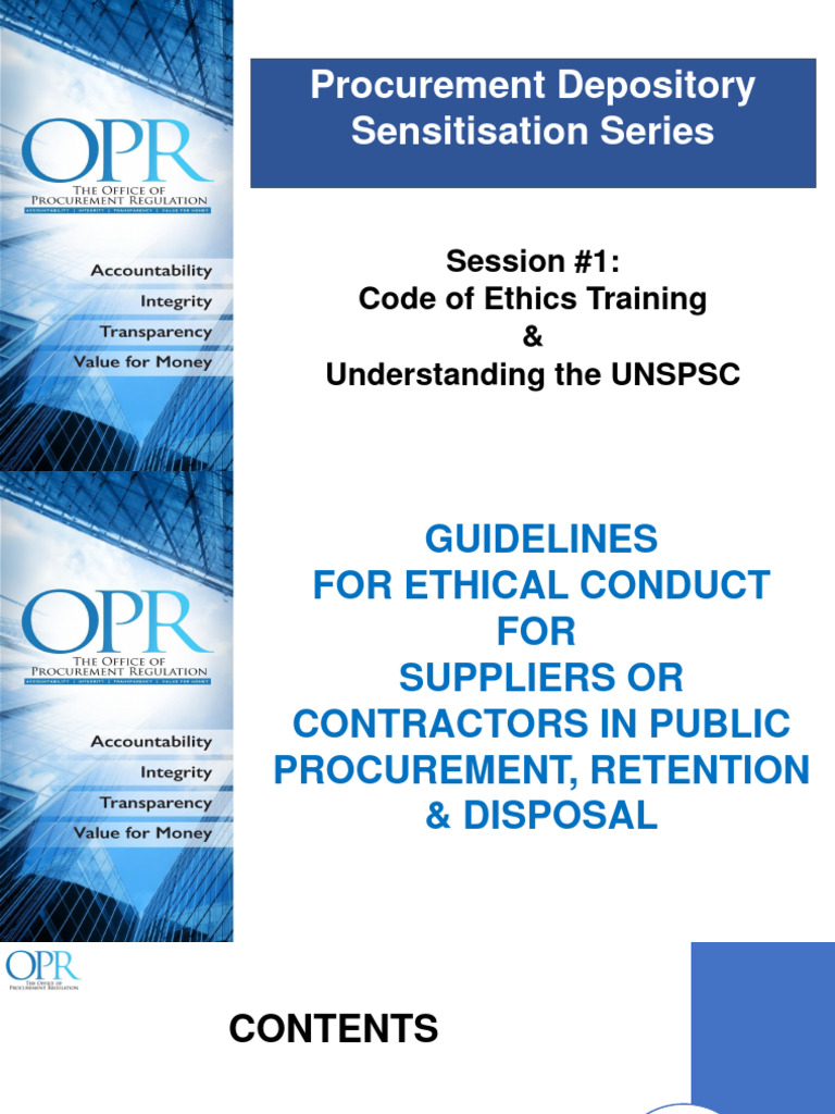 Session - 1 - Code of Ethics and UNSPSC Codes | PDF | Procurement ...