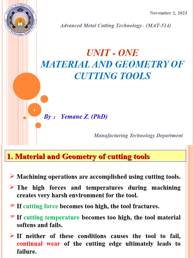 Cutting Tools: Materials & Geometry | PDF | Machining | Steel