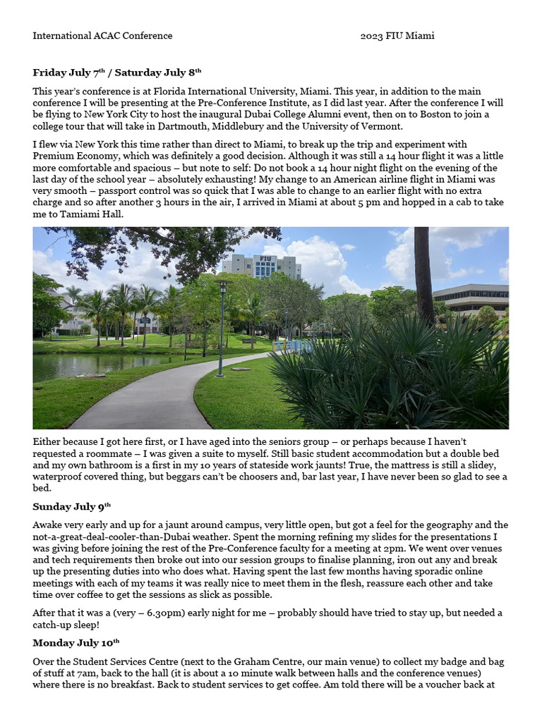 International Acac Conference 2023 Fiu Miami Report | PDF