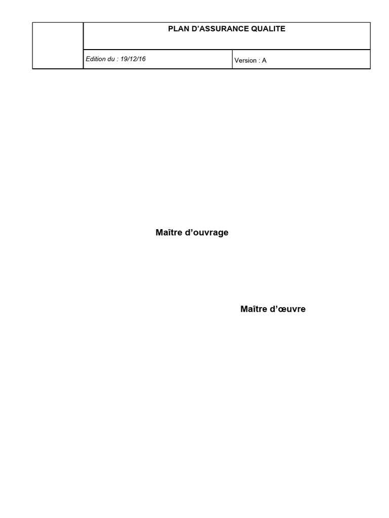 Exemple PAQ | PDF | Fax | Système de management de la qualité